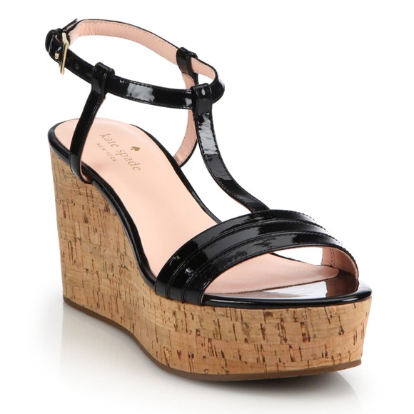 kate spade | Shoes | Kate Spade Black Tallin Cork Platform Wedge ...